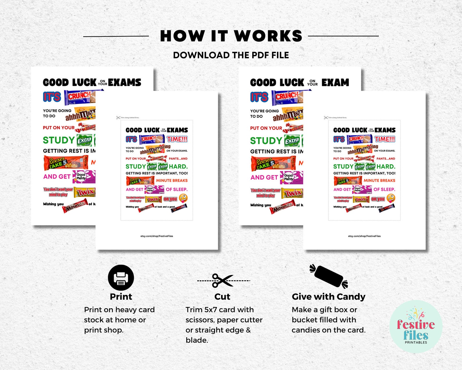Final Exams Candygram Card – College & High School Gift (PDF) - Etsy