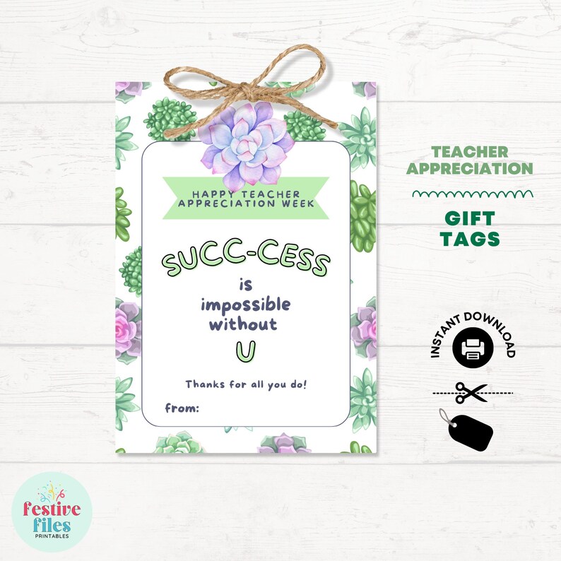 Printable Teacher Appreciation Gift Tags Teacher Gifts Bulk Teacher ...