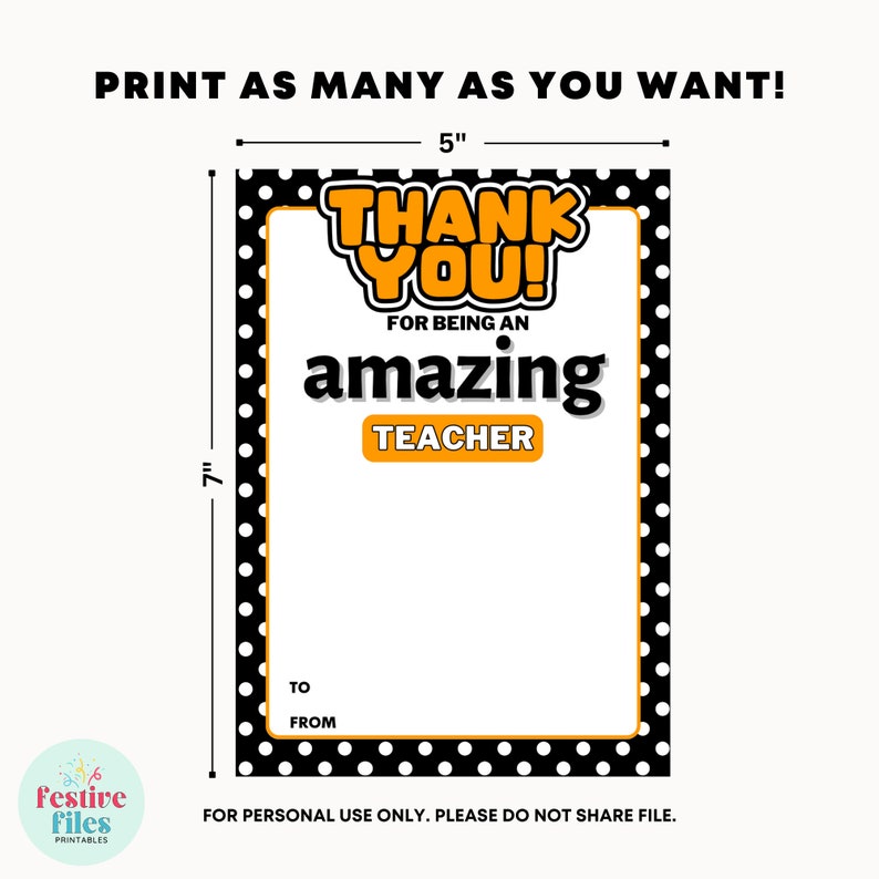 Printable Teacher Appreciation Gift Card Holder for Amazon - Etsy