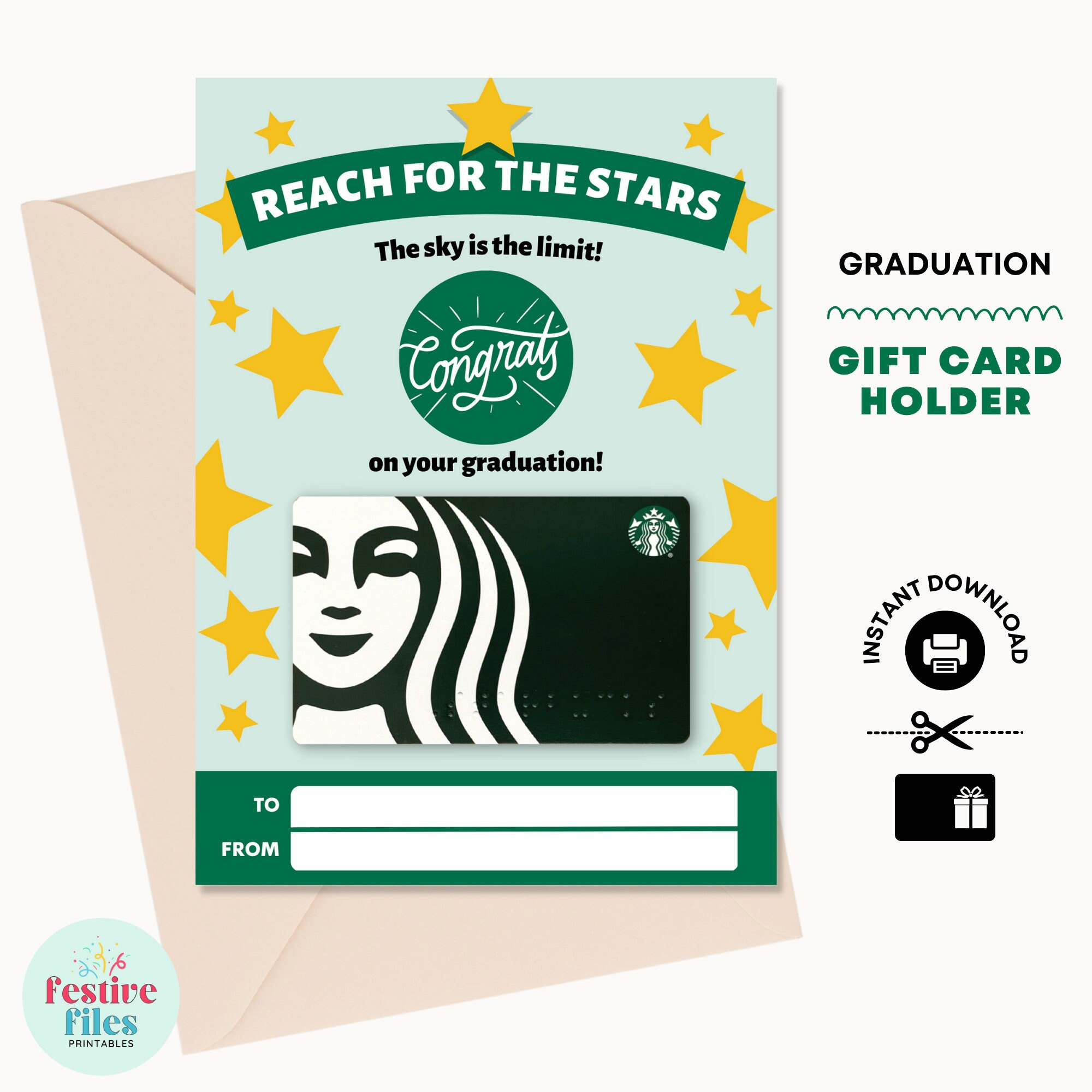 Graduation Starbucks Gift Card Holder (printable) - Graduation Gifts ...