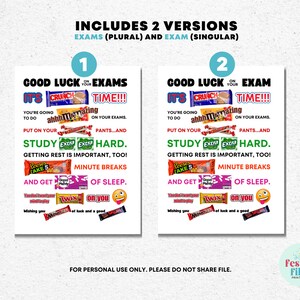 Final Exams Candygram Card – College & High School Gift (PDF) - Etsy