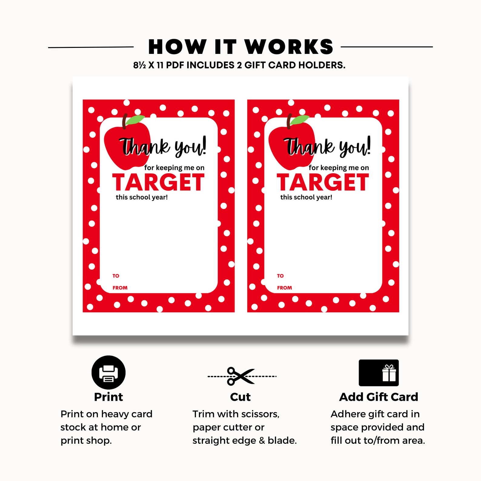 Teacher Target Gift Card Holder (printable) - Teacher Appreciation ...