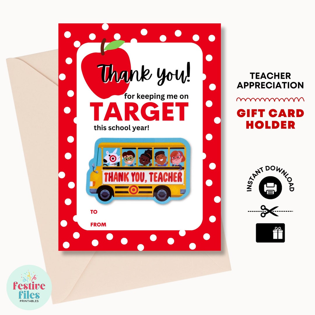 Teacher Target Gift Card Holder (printable) - Teacher Appreciation ...