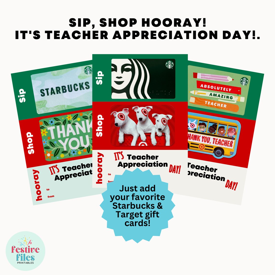 Teacher Appreciation Gift Card Holder for Starbucks and Target ...