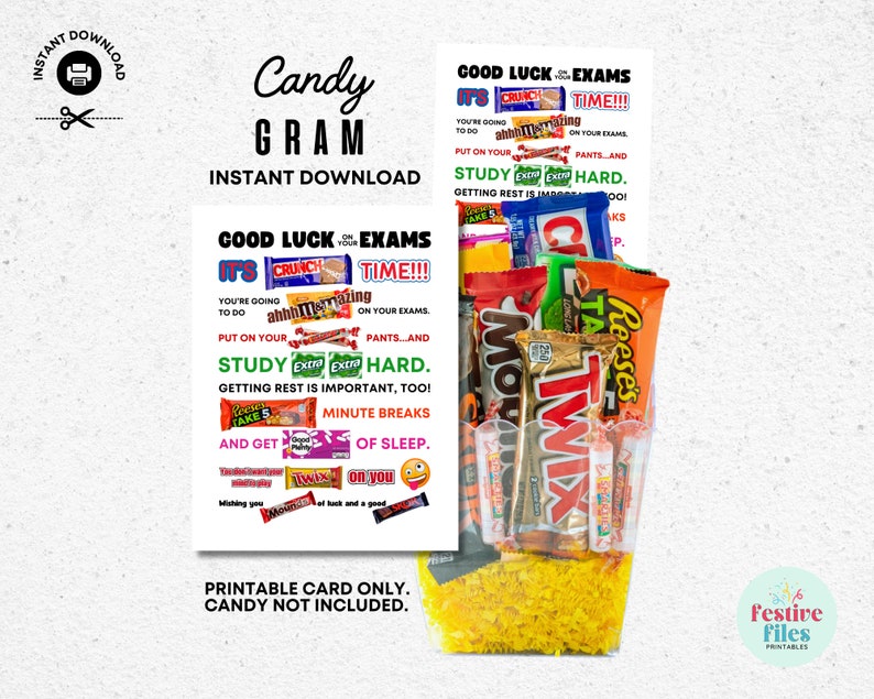 Final Exams Candygram Card – College & High School Gift (PDF) - Etsy