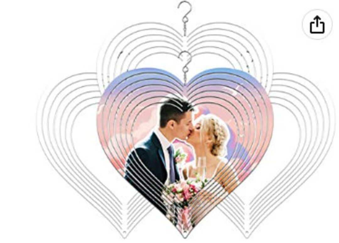 Heart Shaped Wind Spinner Garden Yard Decoration, Family, Photo ...