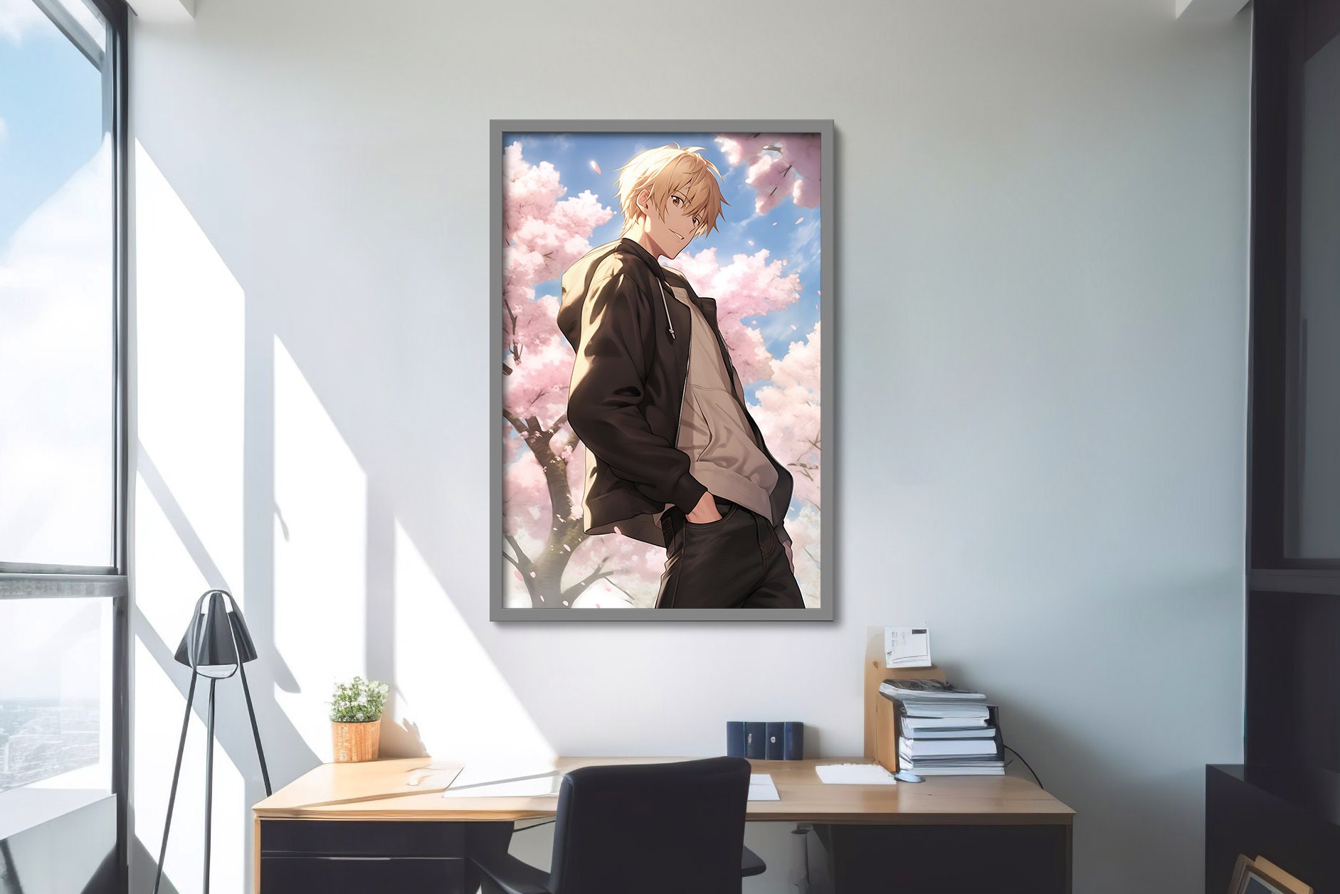 Anime Boy Poster Cherry Blossom Decor Anime Fans Gift for Japanese Fan ...