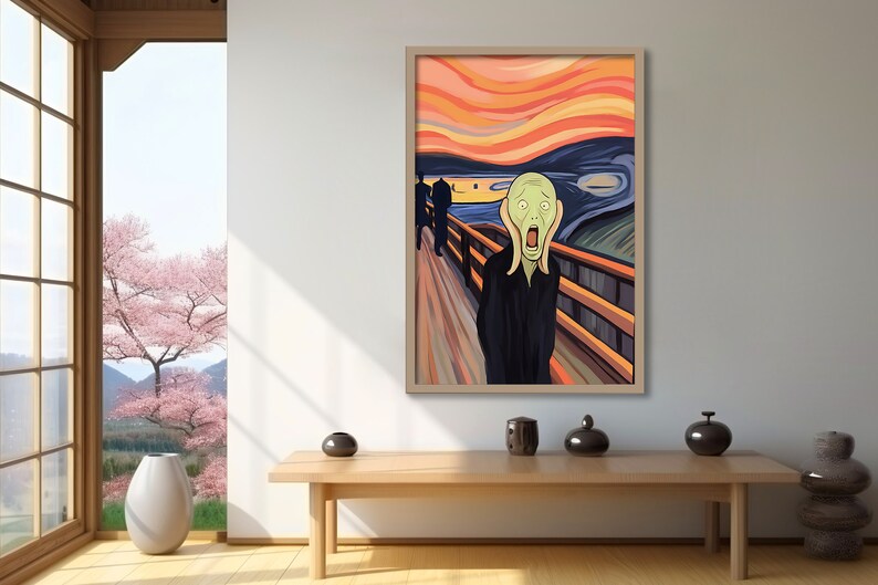 The Scream With Ghost Face Art History Poster Anime Fan Gifts for Art ...