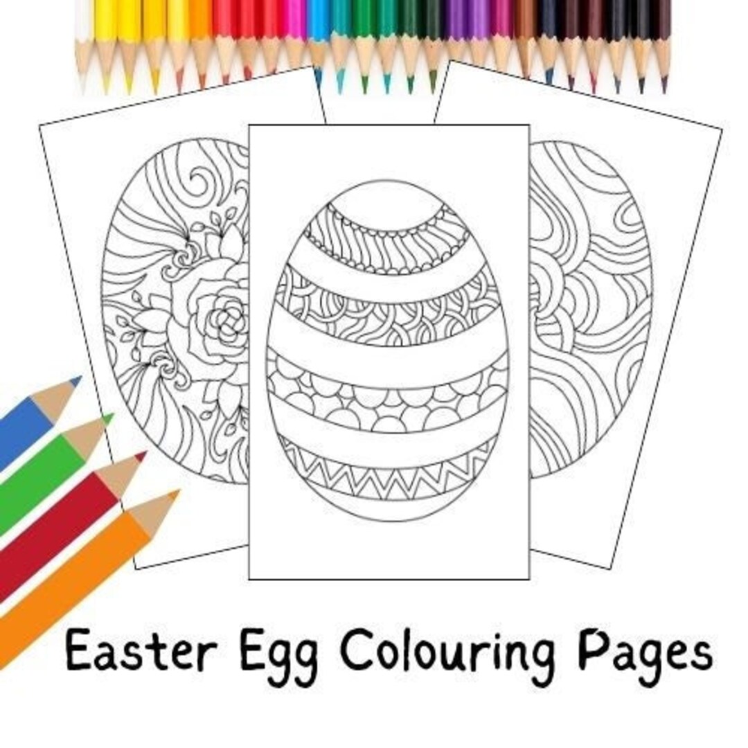 Printable Easter Egg Colouring Pages | 10 Pages - Etsy