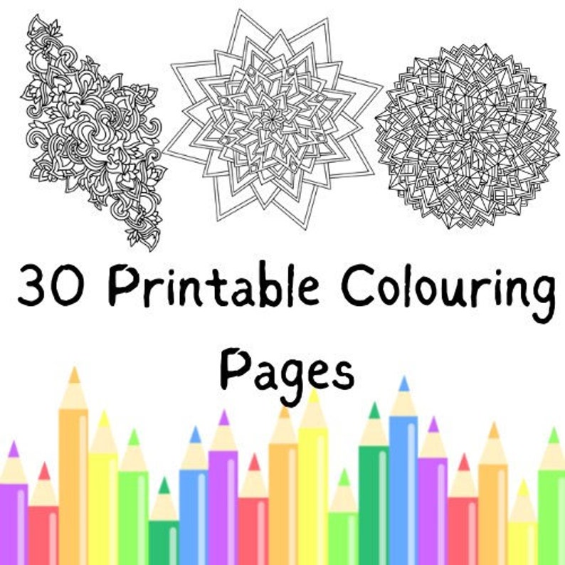 Printable Colouring Pages | 30 Pages | Floral | Birds | Geometric - Etsy