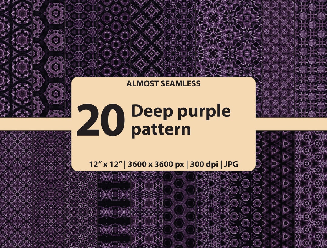 Deep Purple Patterns 20 Patterns in Same Colors Digital - Etsy