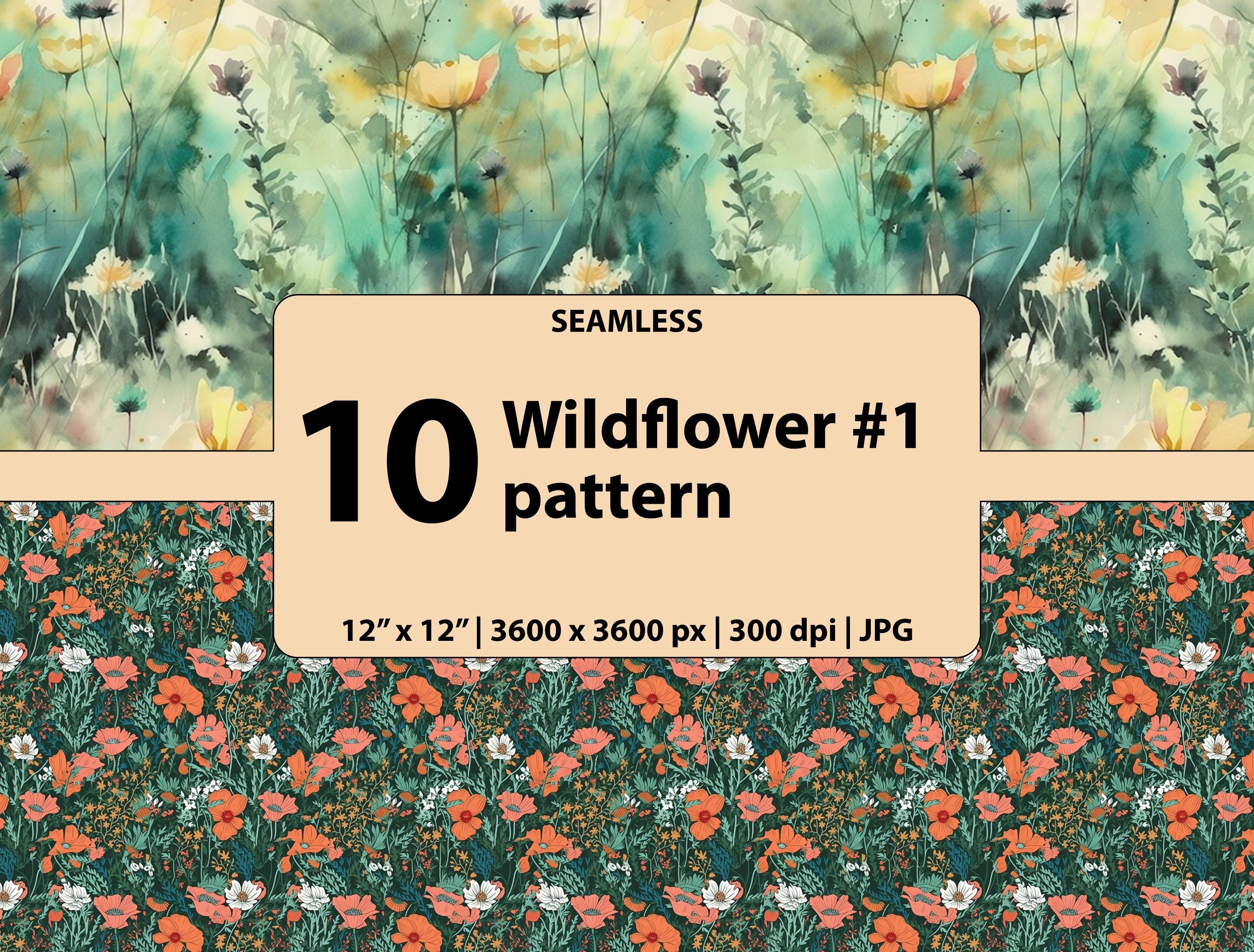Seamless Wildflower Pattern Seamless Floral Garden Flower - Etsy