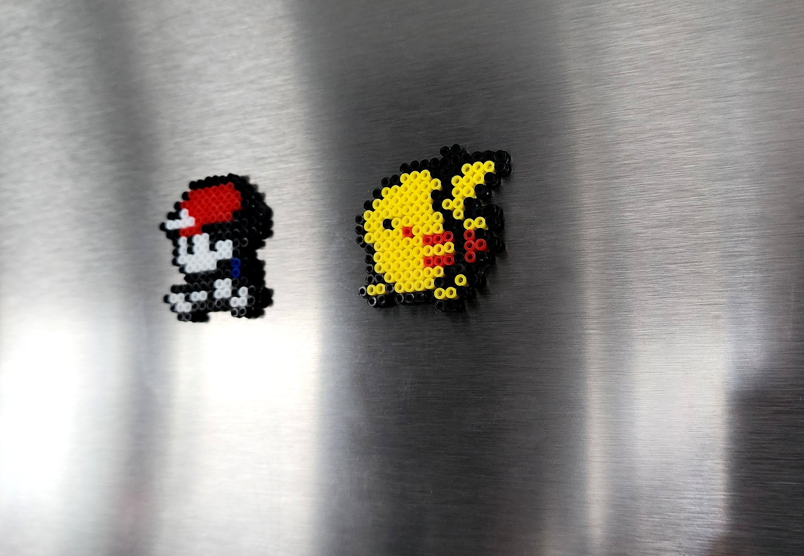 Ash and Pikachu Mini Perler Bead Pokémon Pixel Art Magnet Option ...