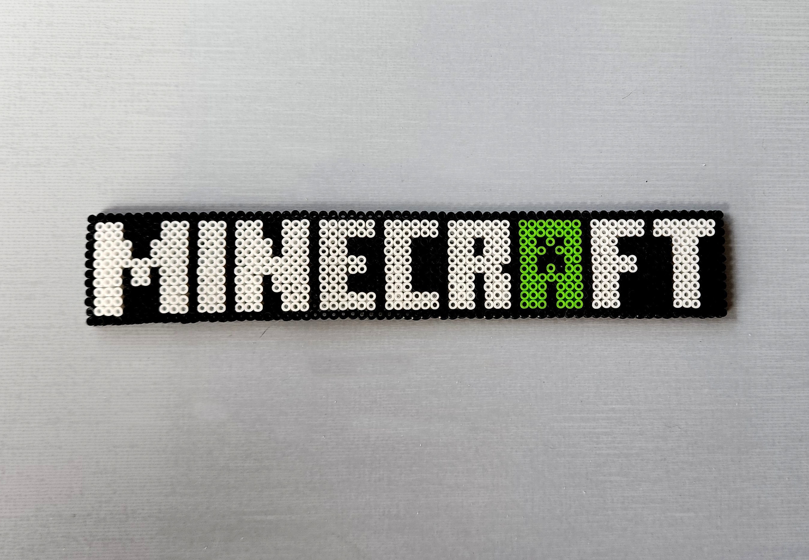 Handmade Minecraft Perler Bead Logo Art Magnet Option Pixelated Video ...
