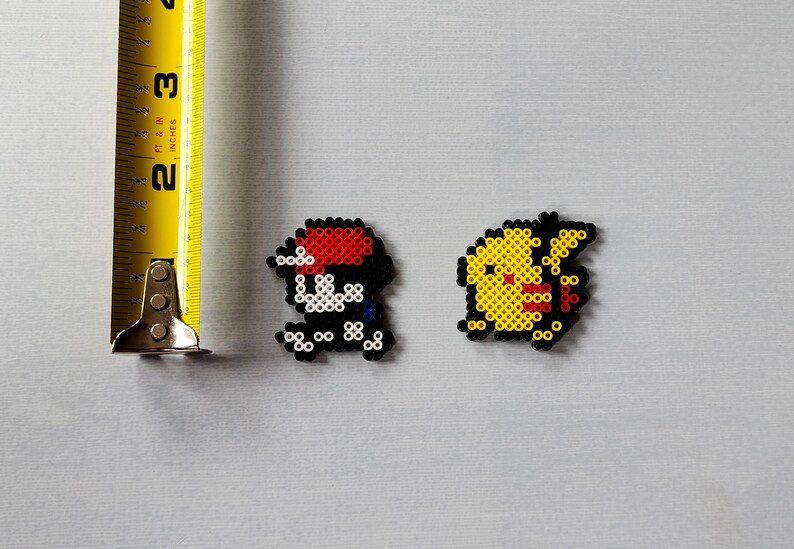 Ash and Pikachu Mini Perler Bead Pokémon Pixel Art Magnet Option ...