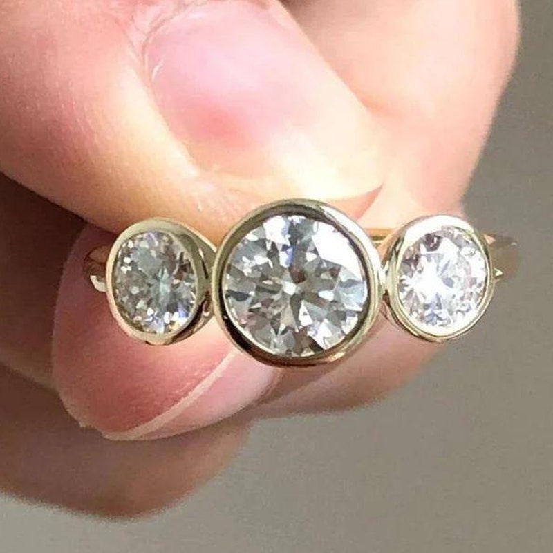 Engagement Trio Ring Set - Etsy