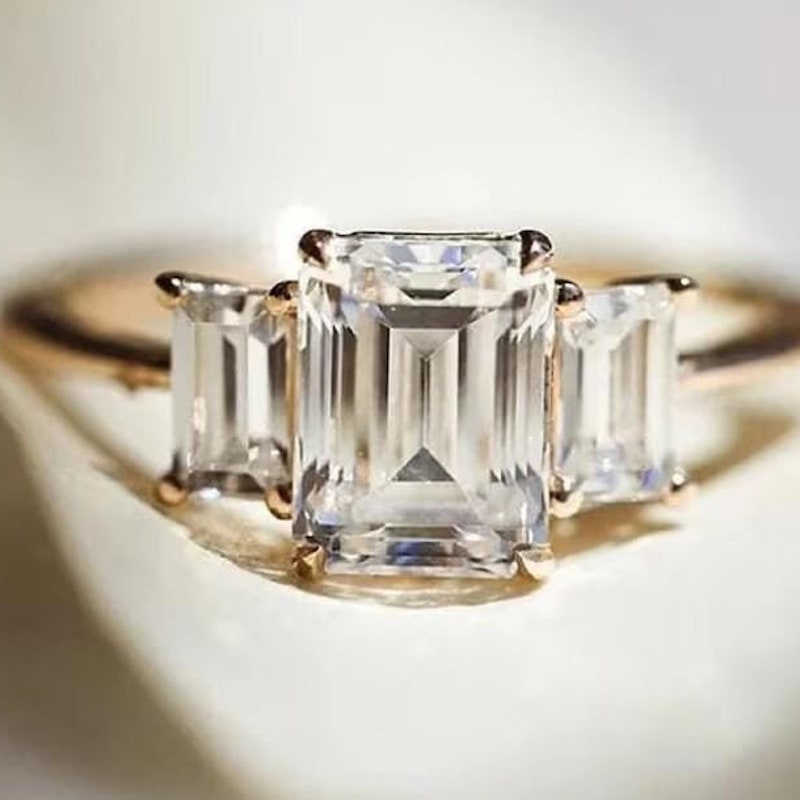 Three Stone Ring Fake - Etsy