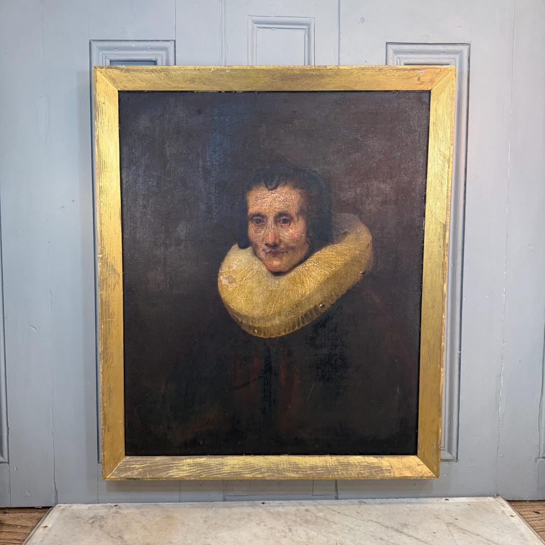 Large Dutch/flemish Antique Oil Painting Portrait of Distinguished ...