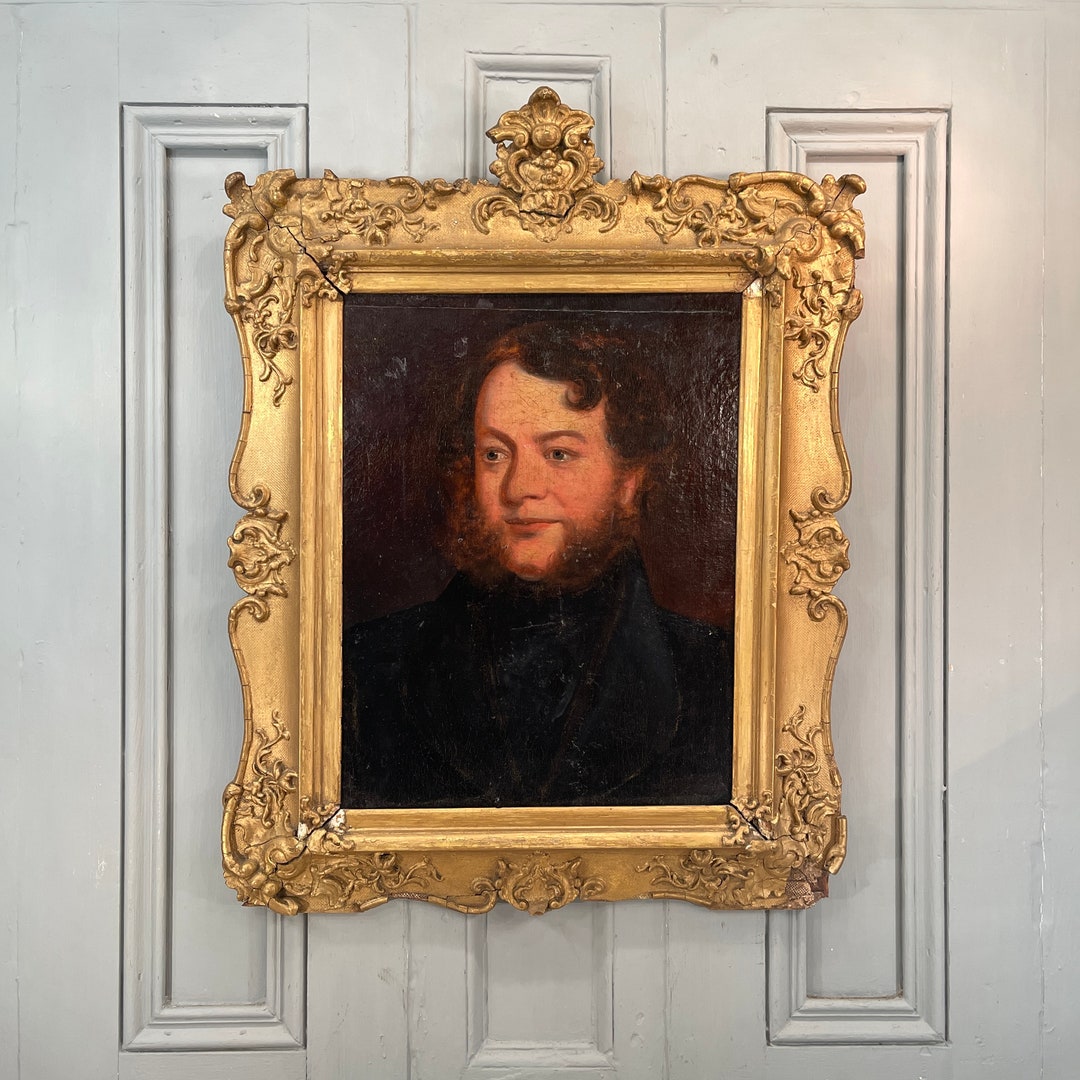 Antique Victorian Oil Painting Portrait of Gentleman in Formal Attire ...