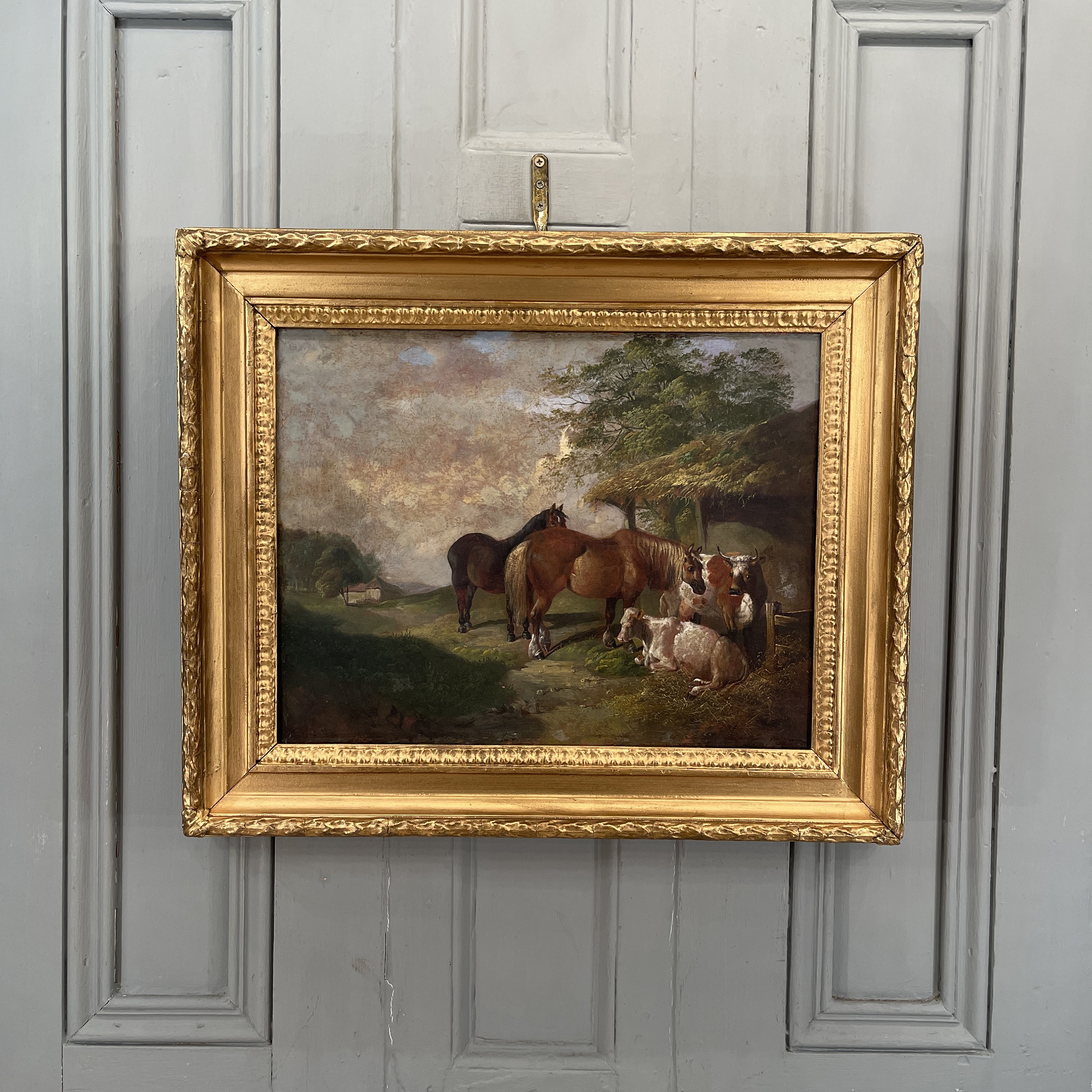 Antique Georgian Early Victorian Oil Painting of Horses and Cows - Etsy