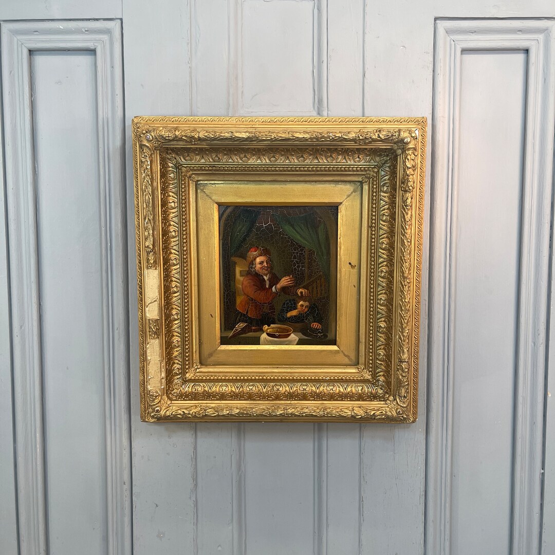 Antique Dutch Flemish Oil Painting Portrait Study of Dentist Removing a ...