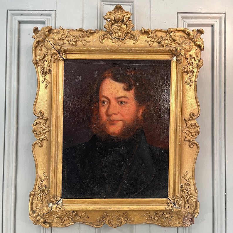 Antique Victorian Oil Painting Portrait of Gentleman in Formal Attire ...