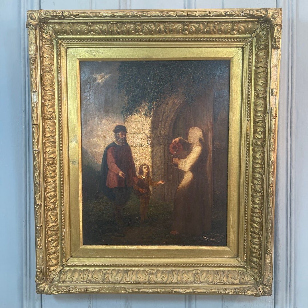 Antique Victorian Oil Painting Portrait Study of Columbus at Convent ...