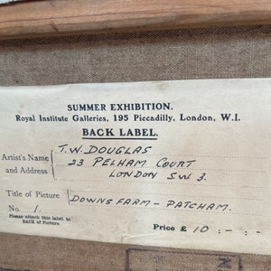 Antique Landscape Oil Painting of Farmyard With Cows Entitled Downs ...