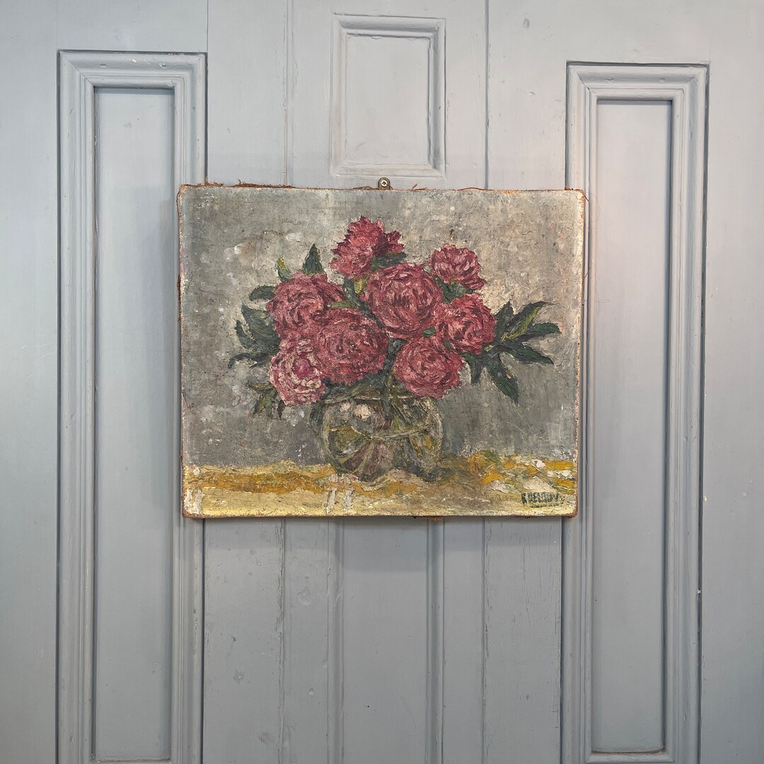 Antique French Impressionist Still Life Oil Painting Study of Red ...