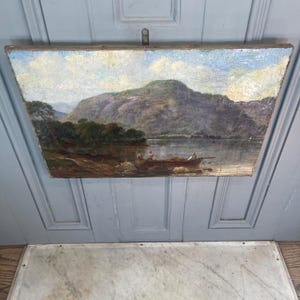Antique Landscape Oil Painting of Rydal Water Lake District by Charles ...