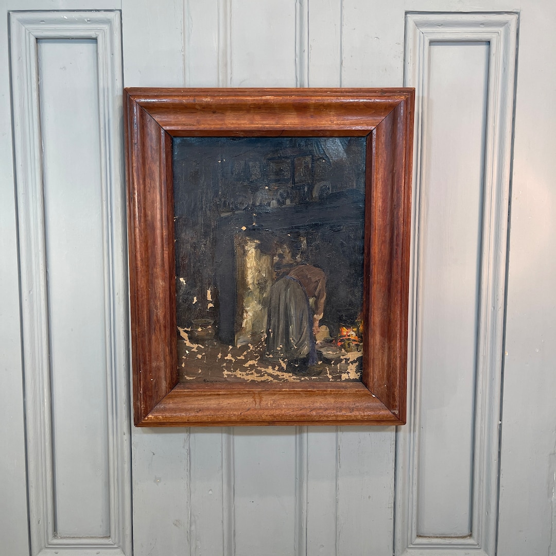 Antique French Signed Impressionist Oil Painting Portrait Study of a ...