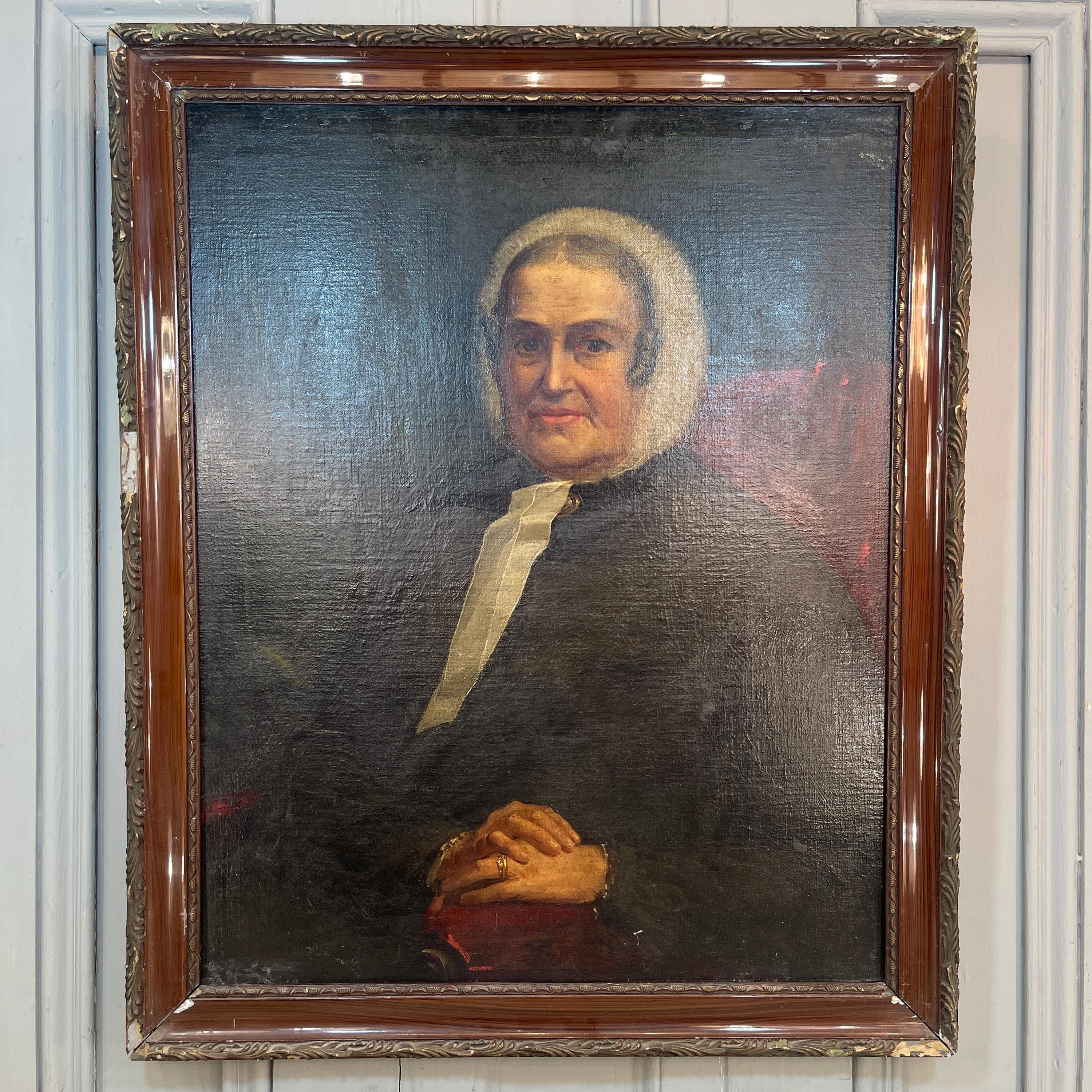 Antique Georgian Early Victorian Portrait in Oil on Canvas of Senior ...
