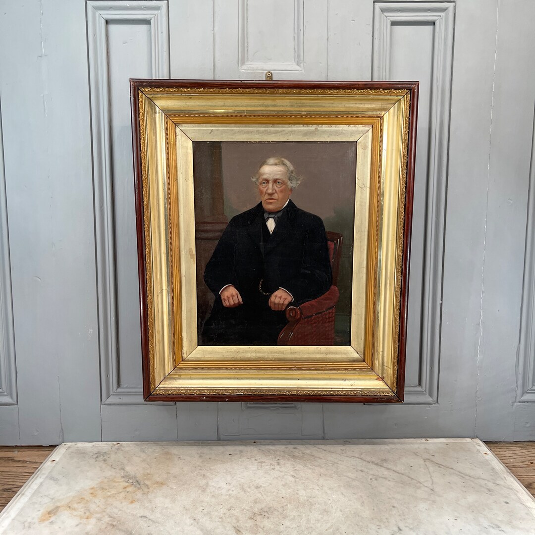 Antique French Oil Painting Portrait of Gentleman in Formal Attire - Etsy