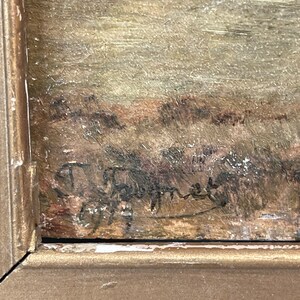 Antique Landscape Oil Painting Study of Farm With Chickens Signed J ...