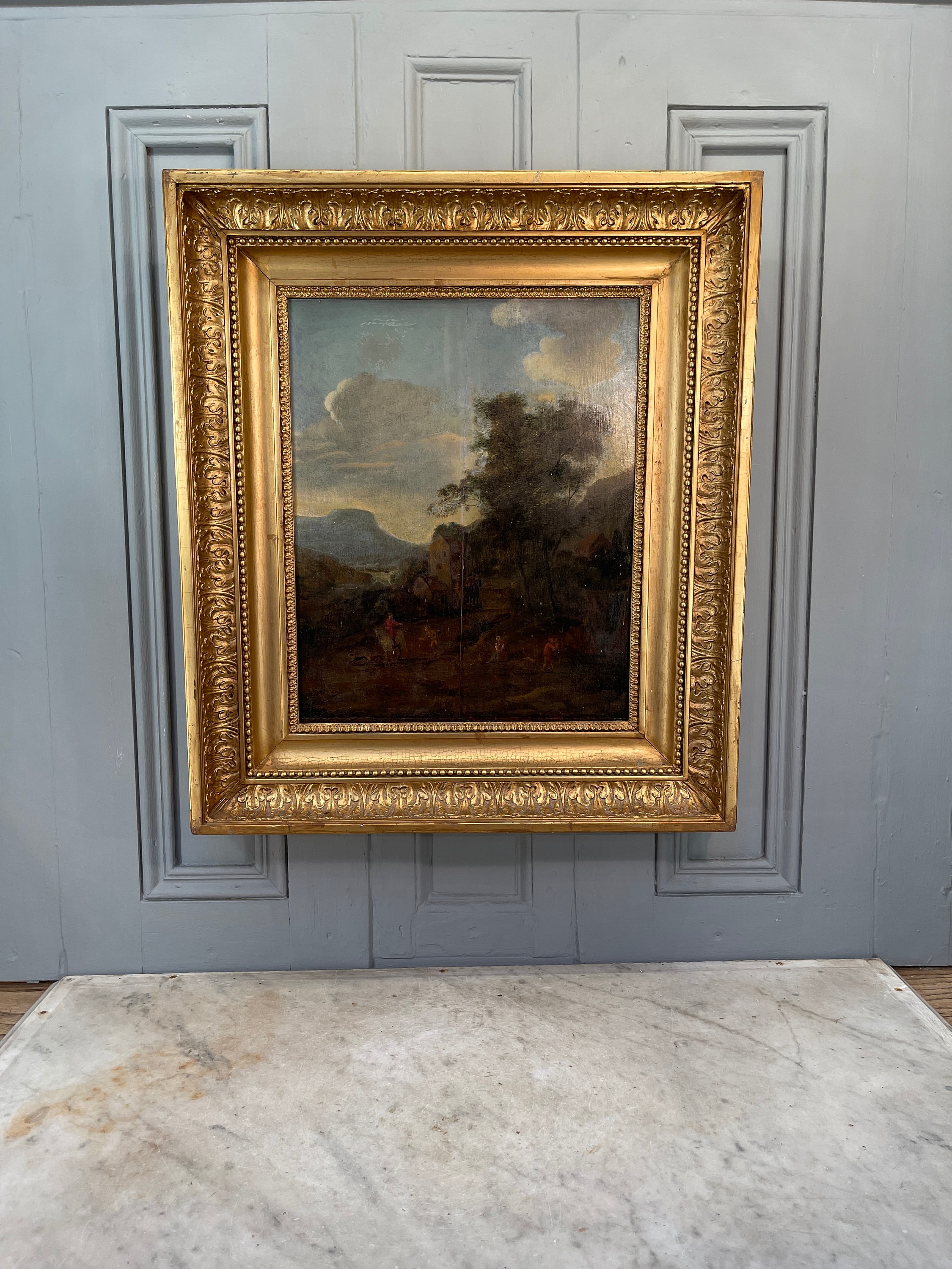 Large Antique 17th Century Landscape Oil Painting Study With - Etsy