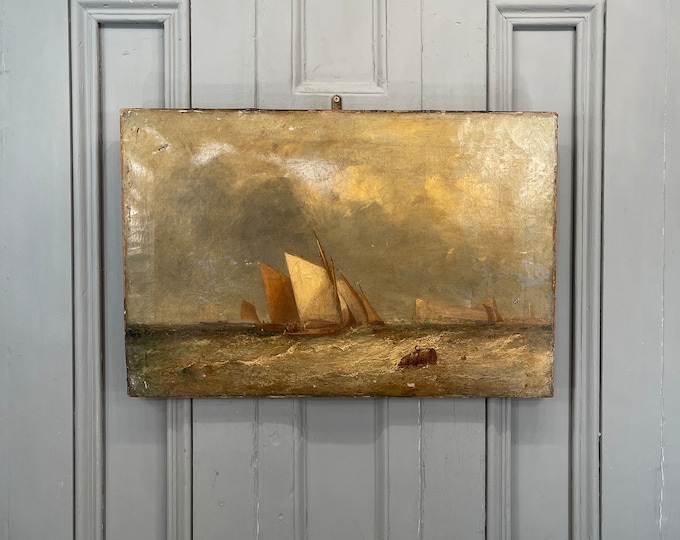 Antique T. BAILEY Original Oil Painting on Canvas, Landscape, Gold ...