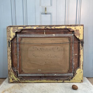 Large Antique Landscape Oil Painting of Monsal Dale Village, Derbyshire ...