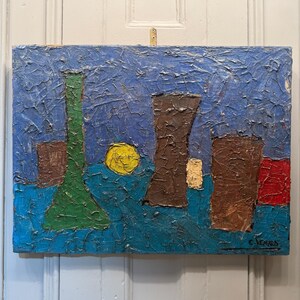 Vintage French Abstract Still Life Oil Painting Signed C Venard - Etsy
