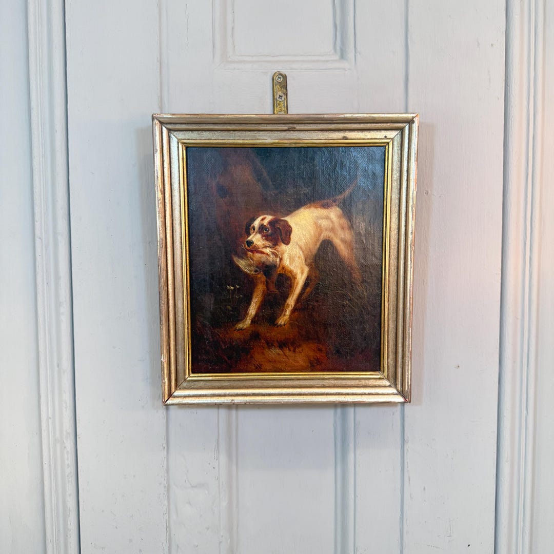 Antique Oil Painting Portrait Study of Hunting Dog With Game Bird - Etsy UK