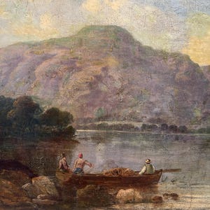 Antique Landscape Oil Painting of Rydal Water Lake District by Charles ...