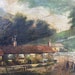 Large Antique Landscape Oil Painting of Monsal Dale Village, Derbyshire ...