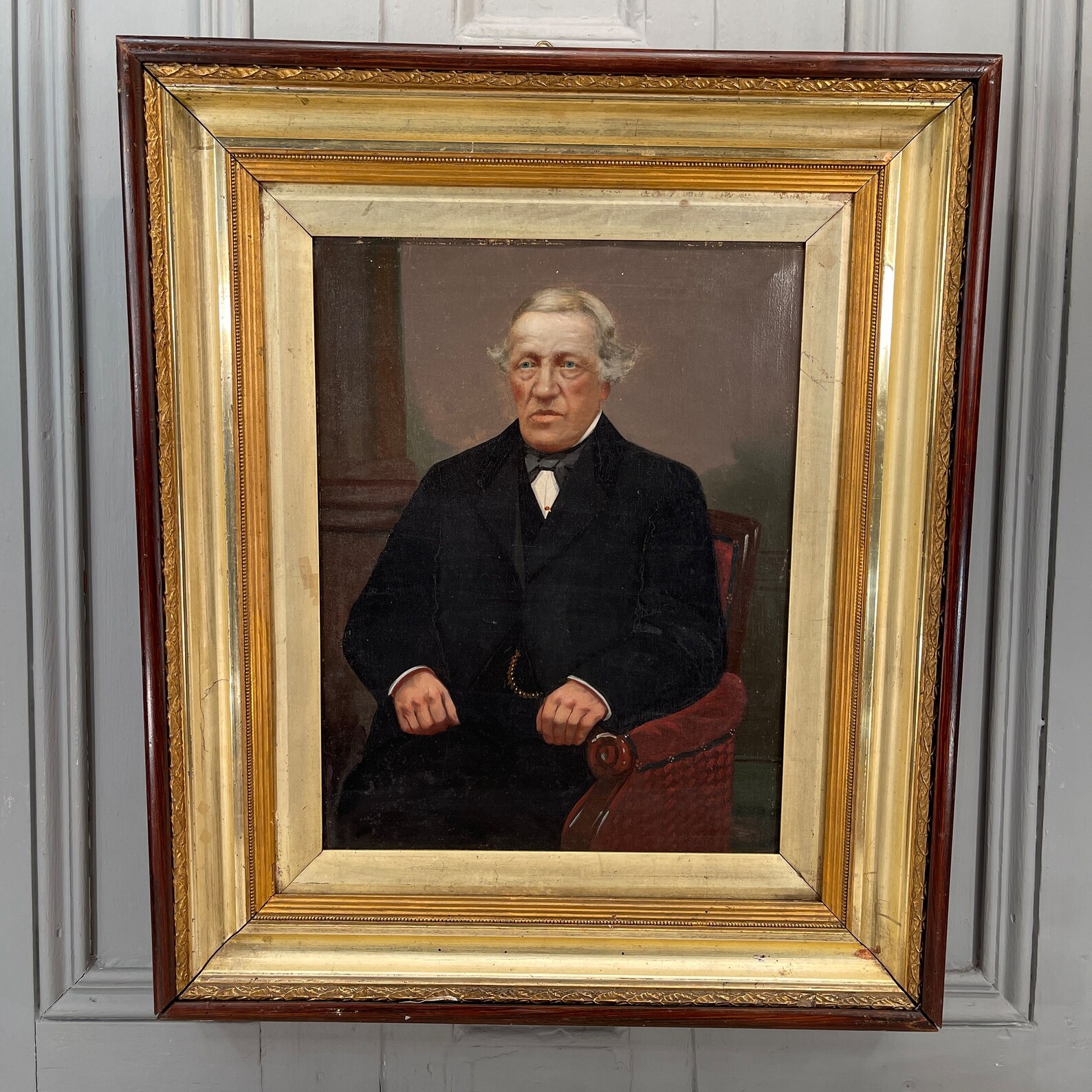 Antique French Oil Painting Portrait of Gentleman in Formal Attire - Etsy