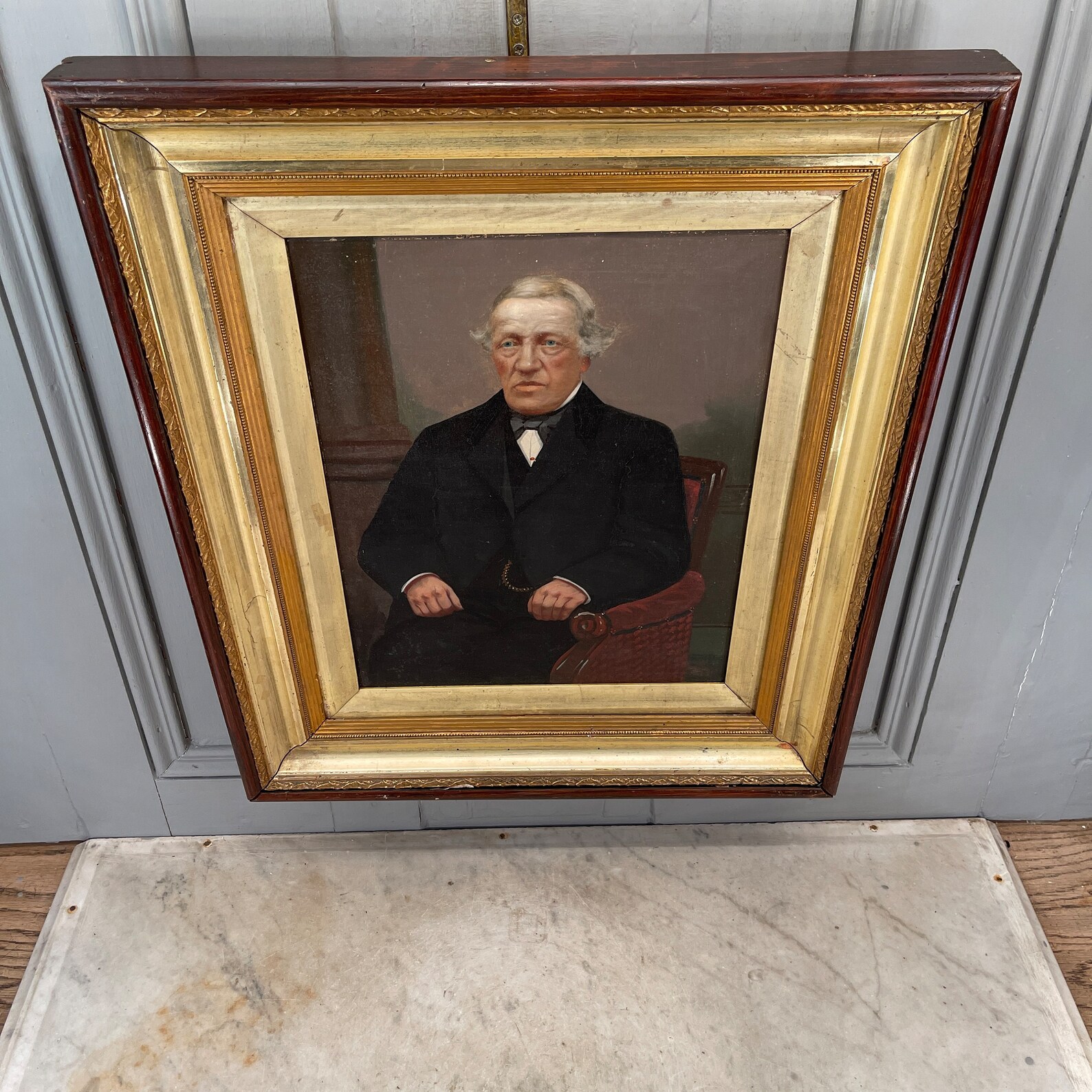 Antique French Oil Painting Portrait of Gentleman in Formal Attire - Etsy
