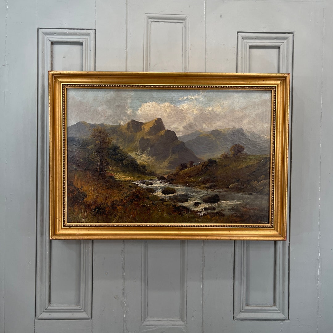 Antique Scottish River Landscape Oil Painting Signed F Walters 1907 ...