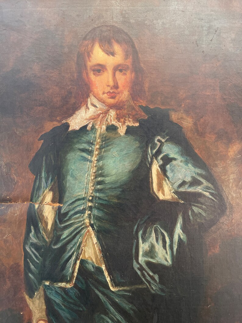 Very Large Antique Victorian Oil Painting Portrait of a Young - Etsy