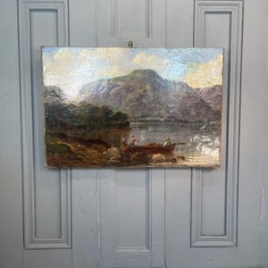 Antique Landscape Oil Painting of Rydal Water Lake District by Charles ...