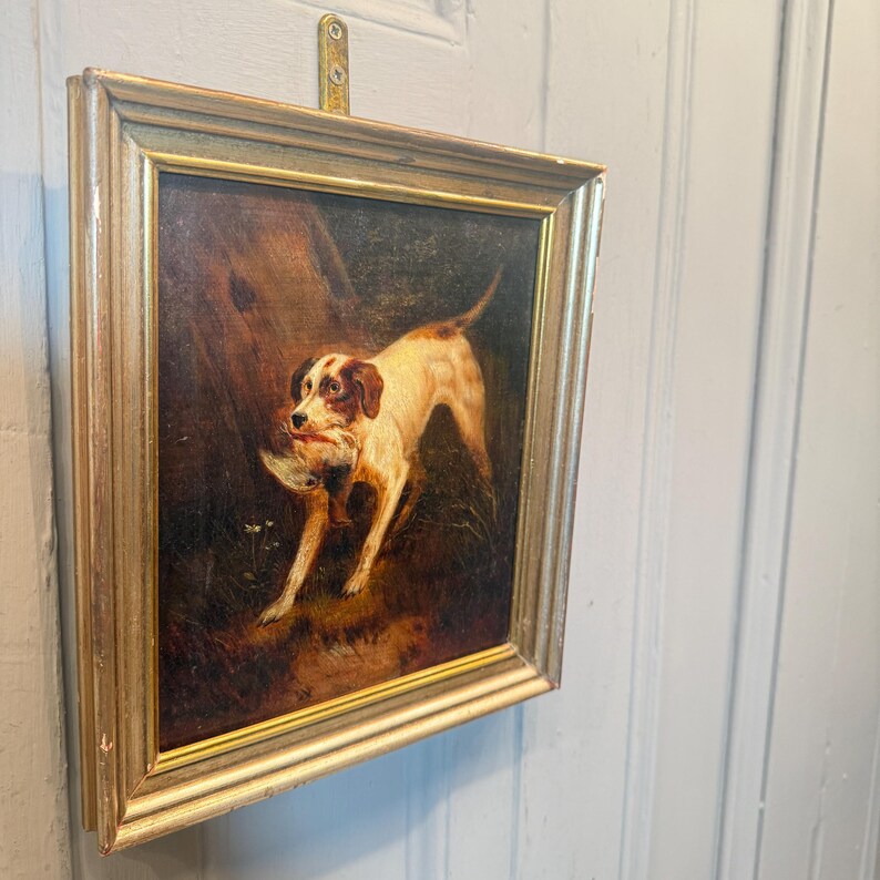 Antique Oil Painting Portrait Study of Hunting Dog With Game Bird - Etsy UK