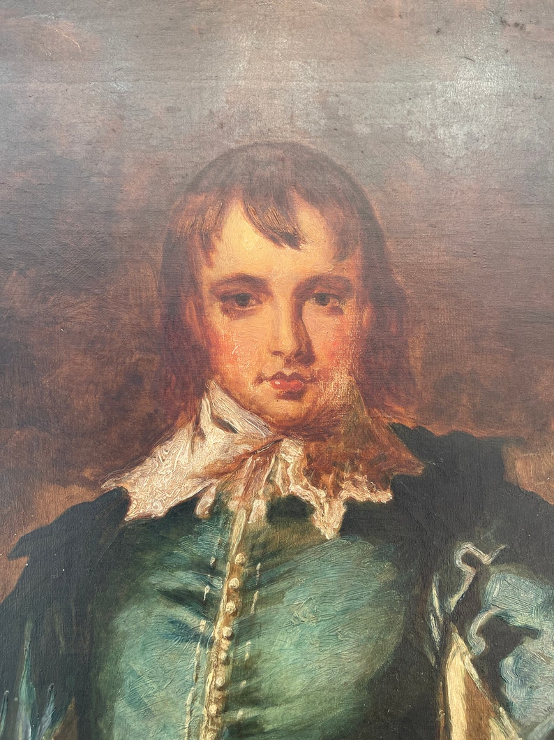 Very Large Antique Victorian Oil Painting Portrait of a Young - Etsy