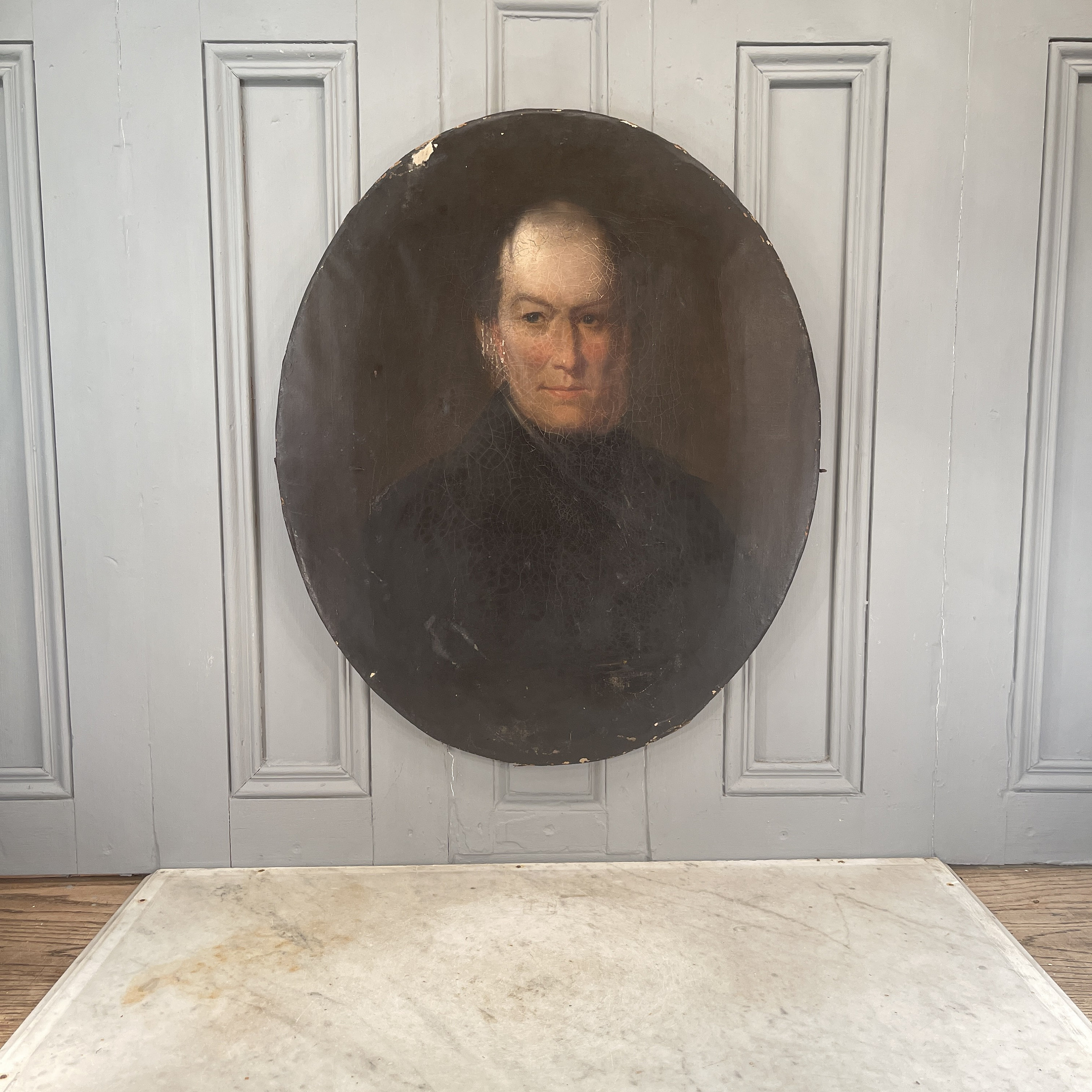 Large Antique Georgian Oval Oil Painting Portrait of a - Etsy