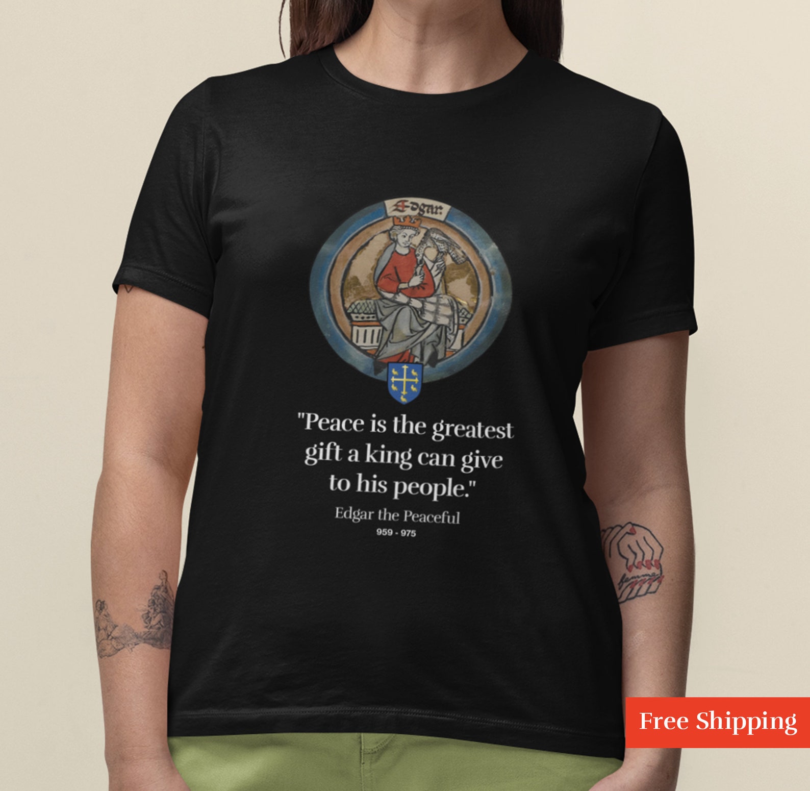 Edgar the Peaceful T-shirt, Old English Monarchy T-shirt, Historical T ...